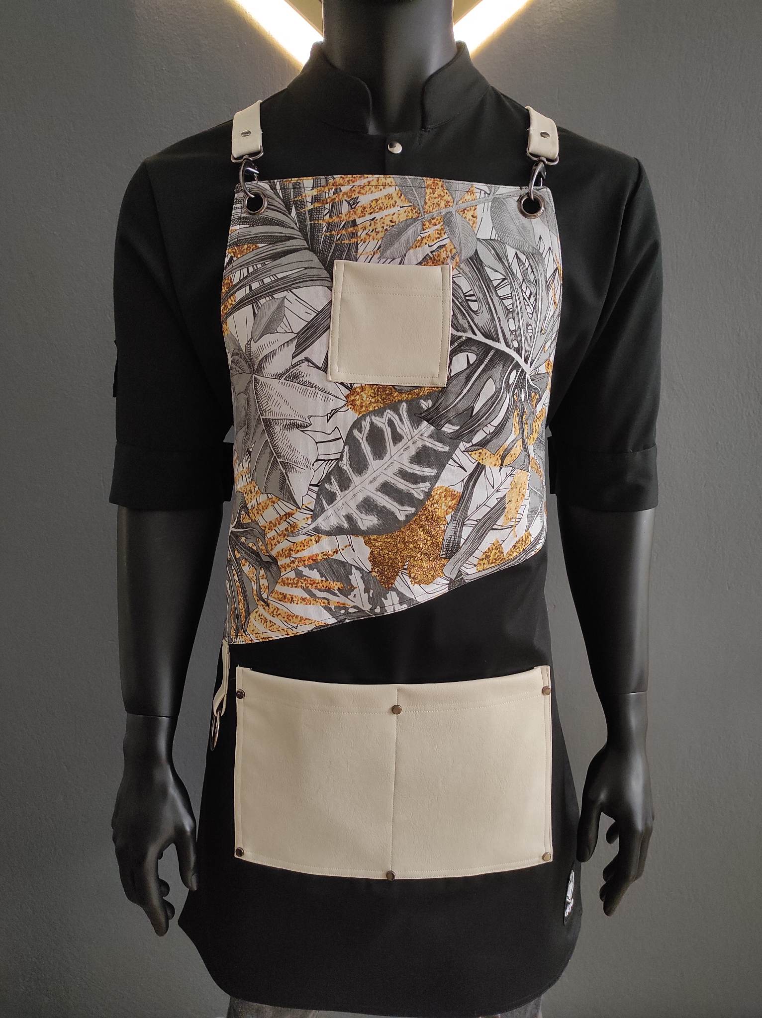 Apron Golden Leaves leather – Dejo Handmade Aprons and more