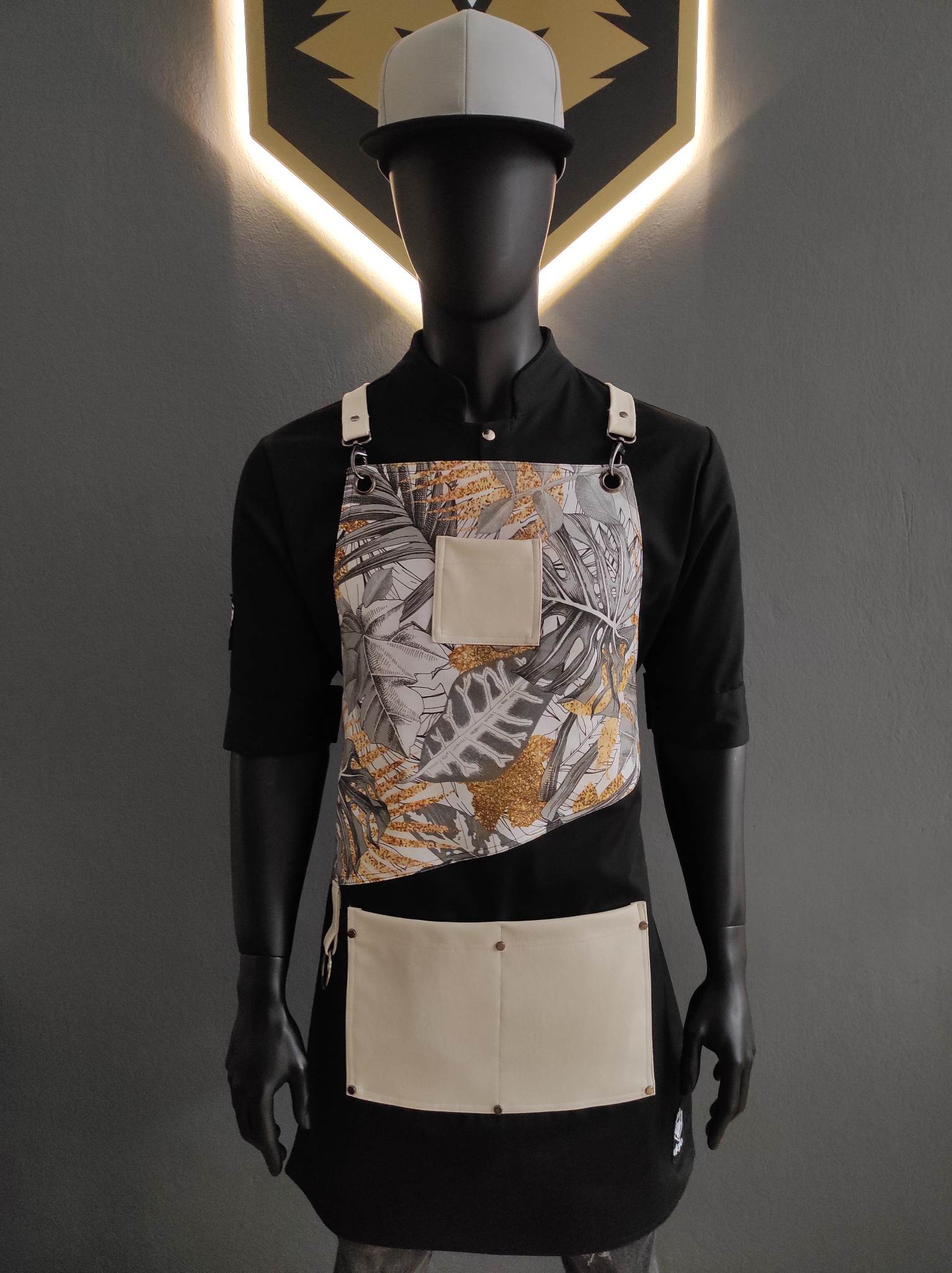 Apron Golden Leaves leather – Dejo Handmade Aprons and more